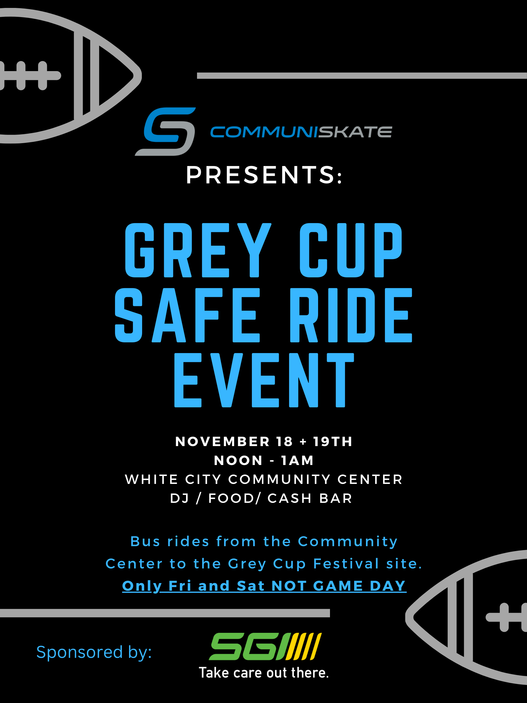 Communiskate Safe Ride Event Sponsorship Opportunities - October 26, 2022